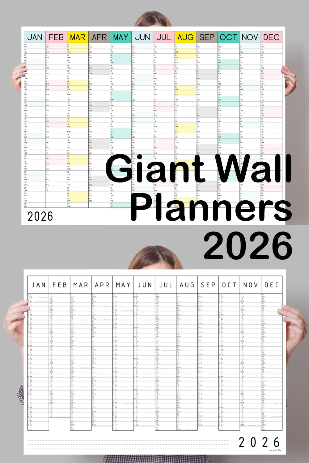 Giant Wall Planners 2026 – Lime Green Dolly